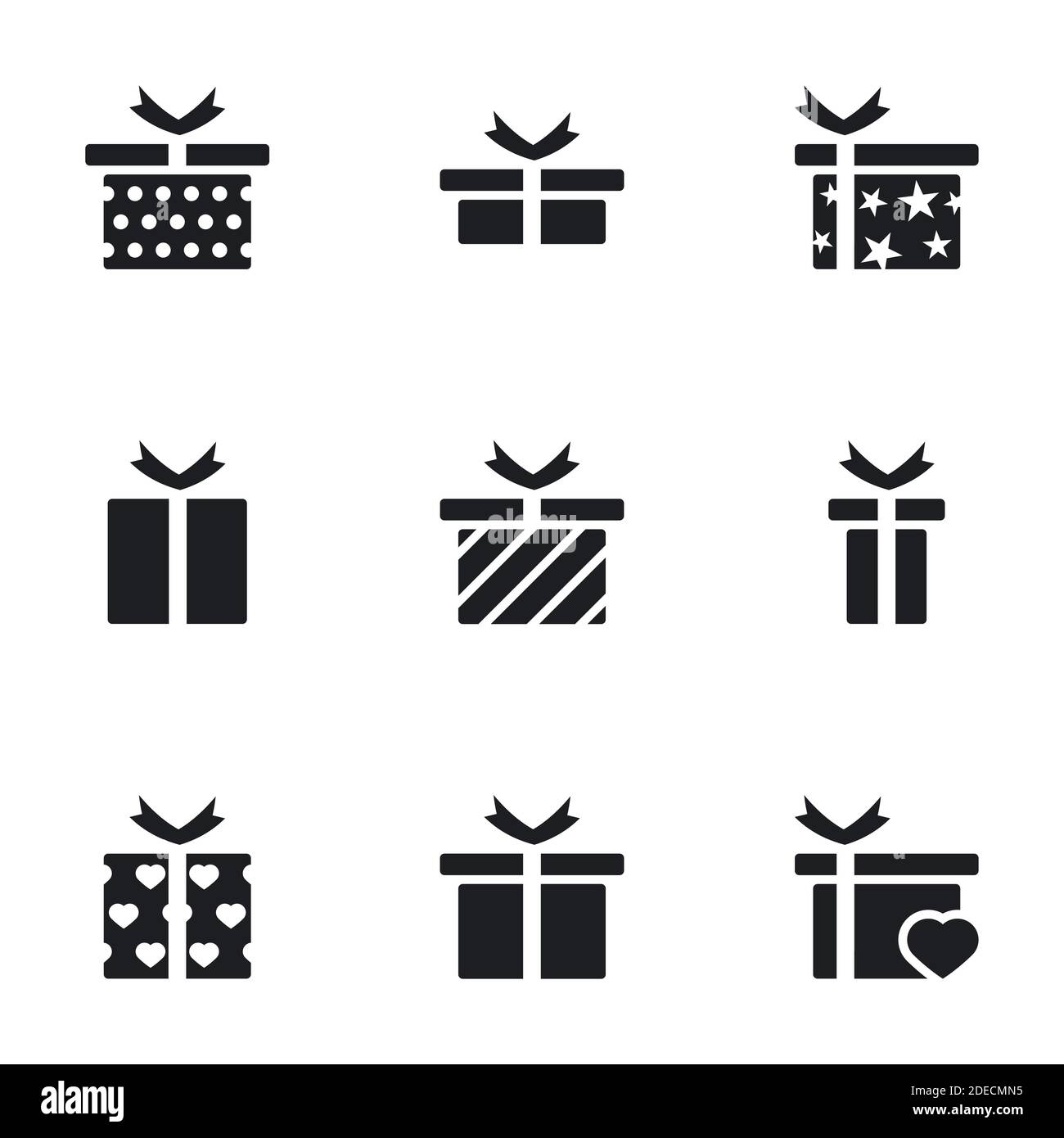 Icons for theme gift, present, vector, icon, set. White background ...