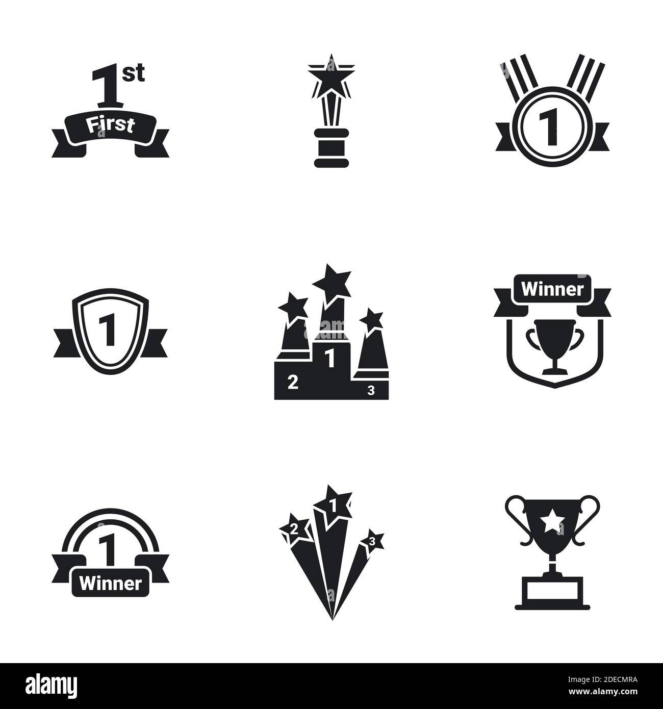 Icons for theme Competition, victory. White background, vector, icon ...