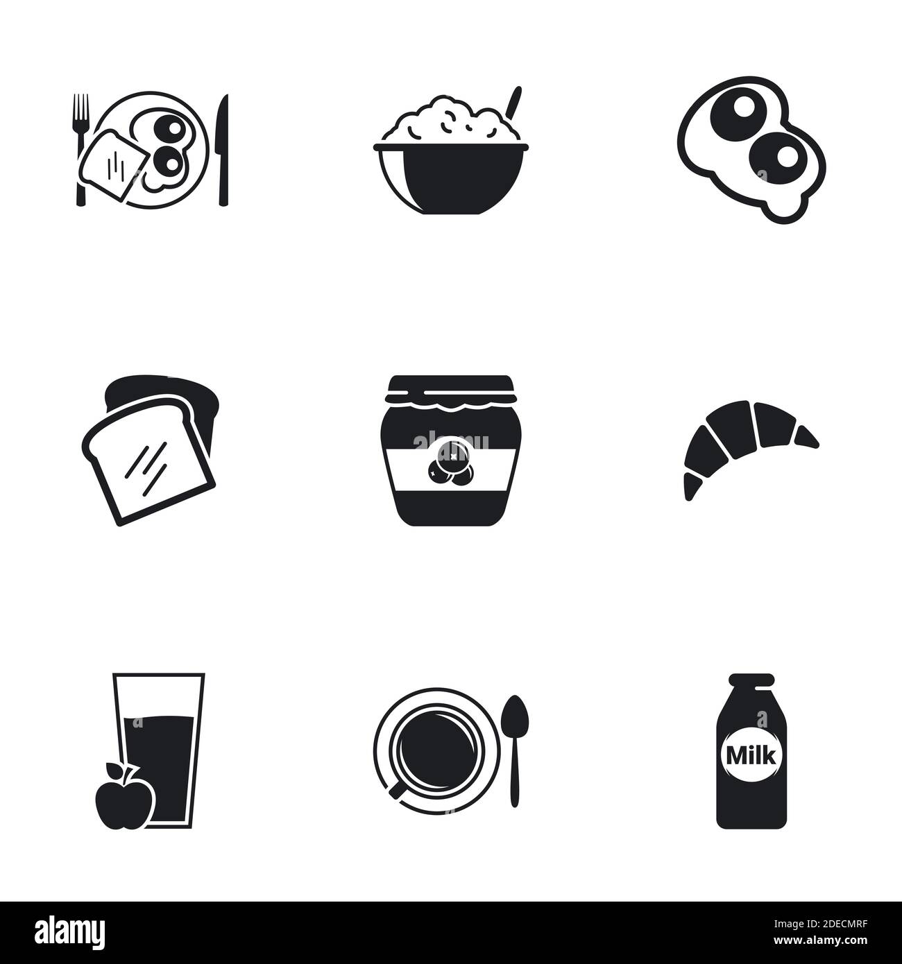 Icons for theme breakfast. White background Stock Vector Image & Art ...