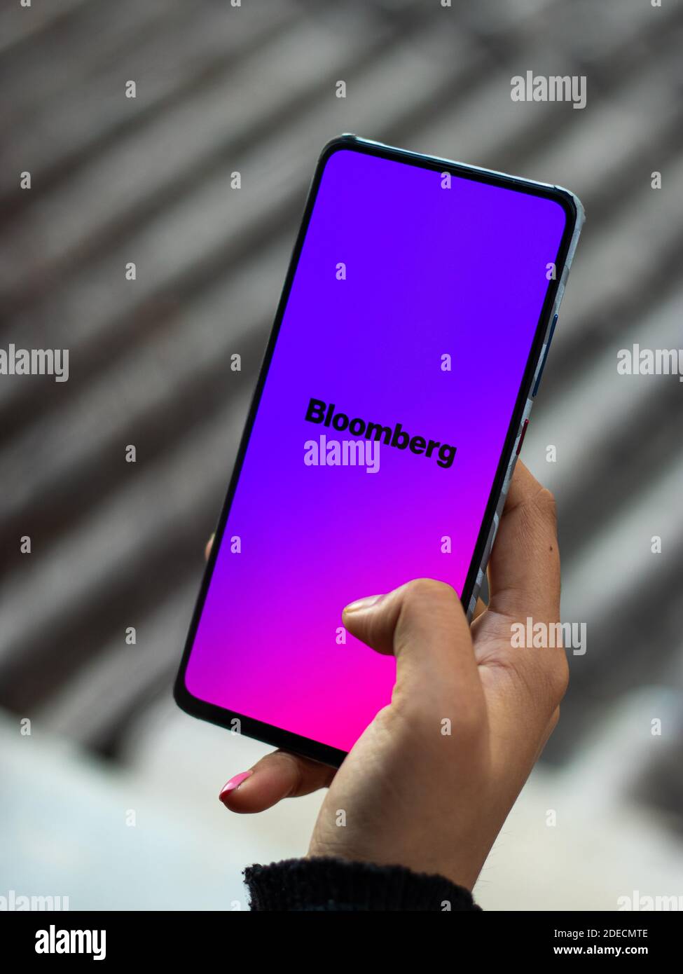 Assam, india - November 29, 2020 : Bloomberg logo on phone screen stock ...