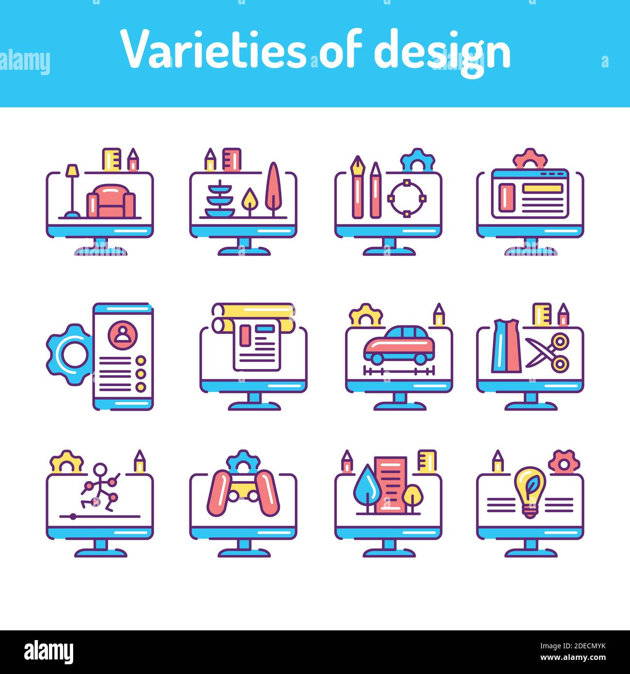 Pictograms art style for web Stock Vector Images - Alamy