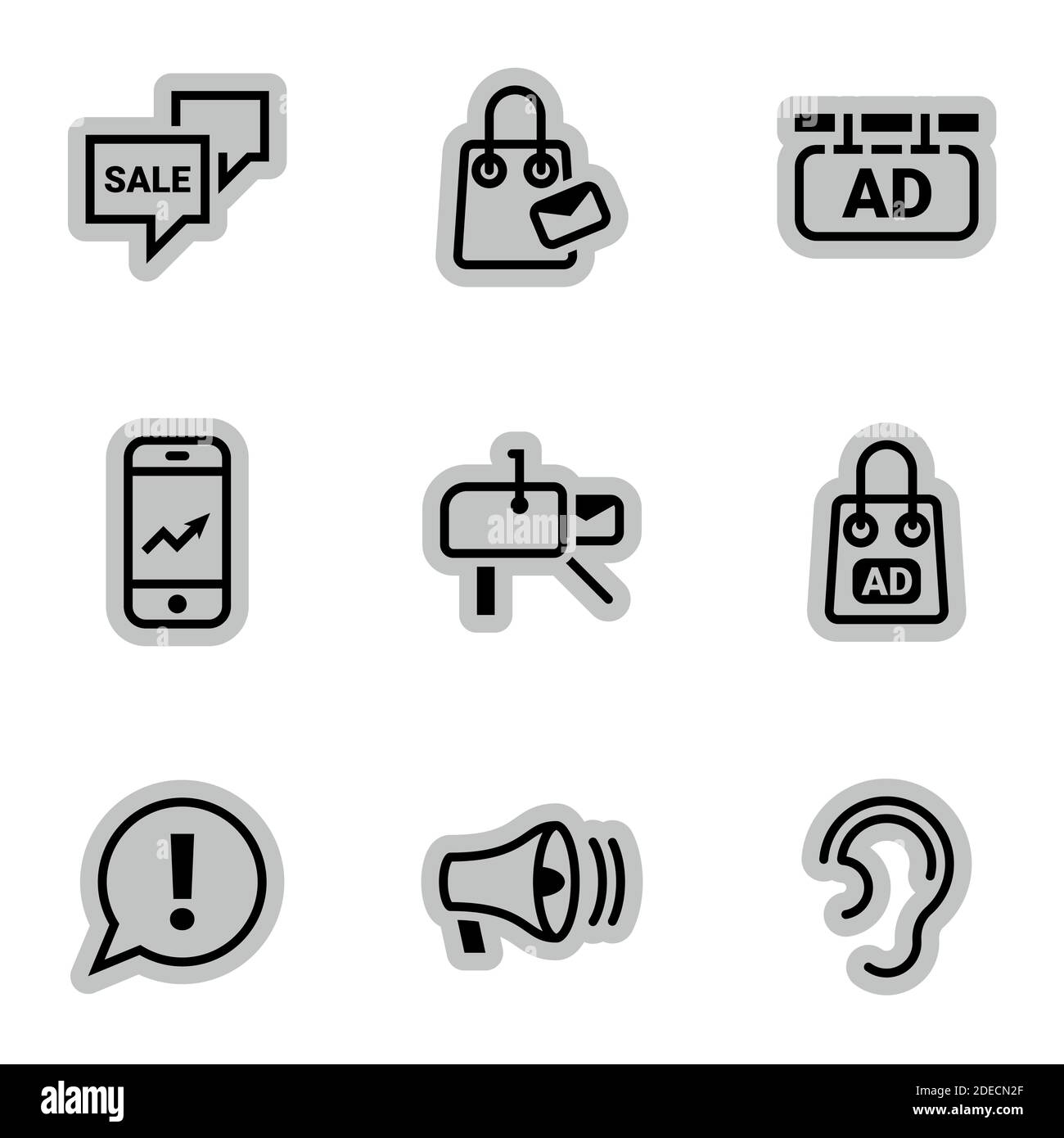 Sales marketing set icon Stock Vector Images - Alamy