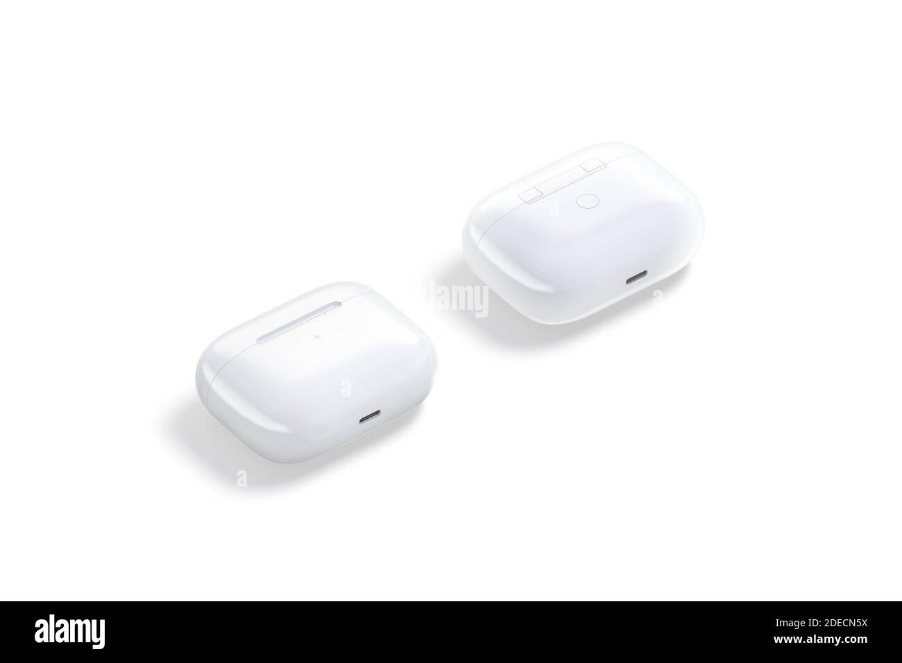 Blank white small case mock up, isolated, front and back, 3d rendering ...