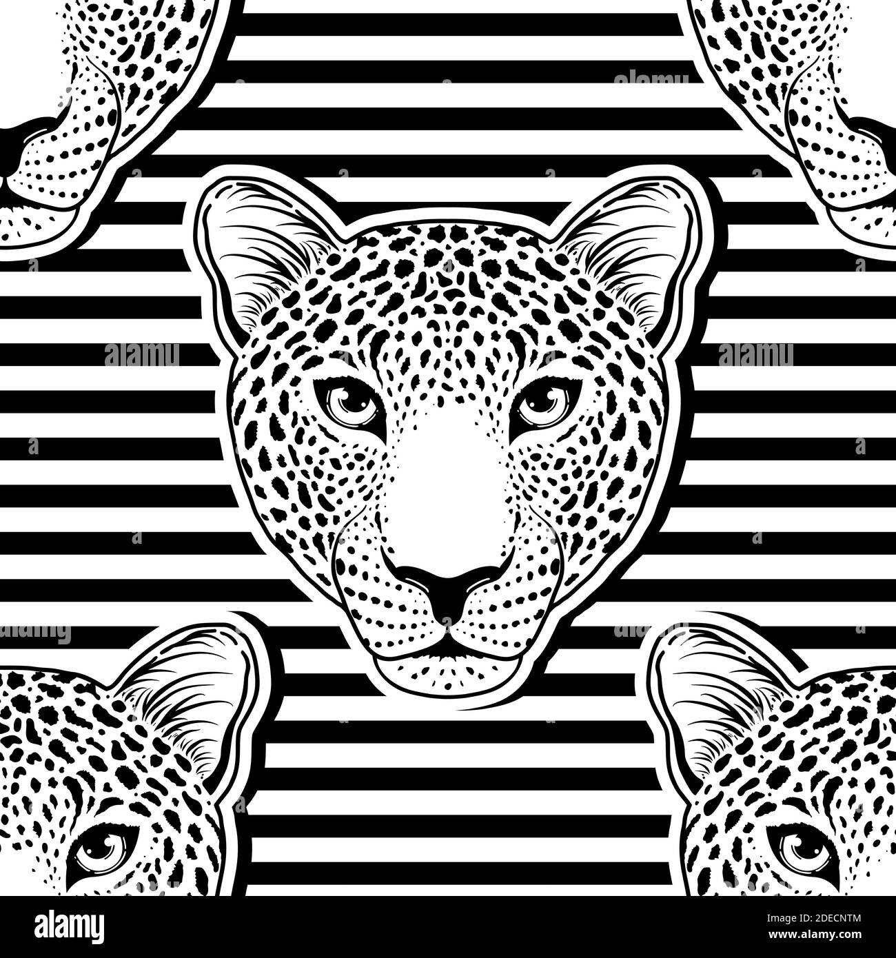 Seamless pattern with leopard muzzle Stock Vector Image & Art - Alamy