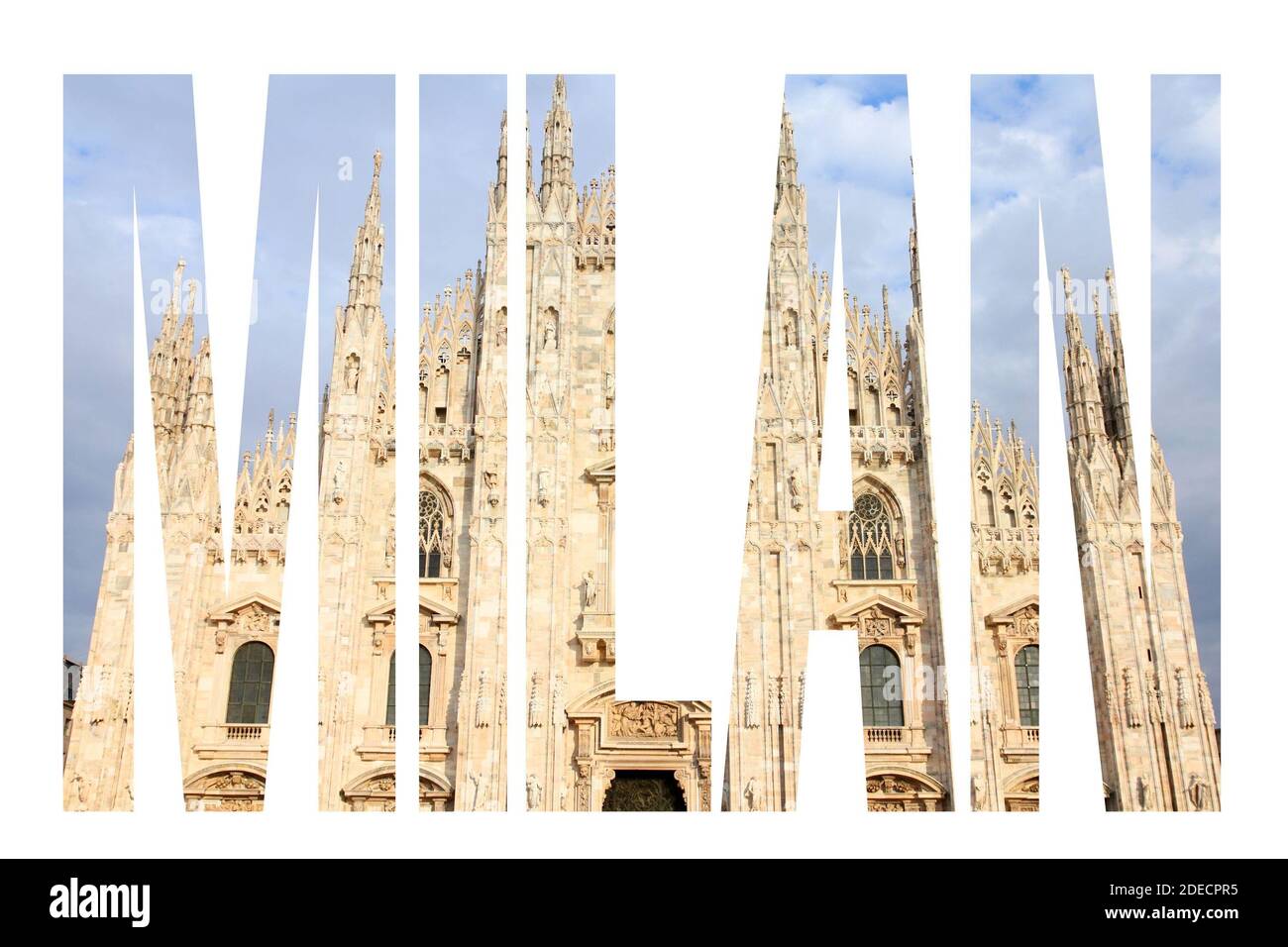 Milan, Italy - city name sign with photo in background. Isolated on ...