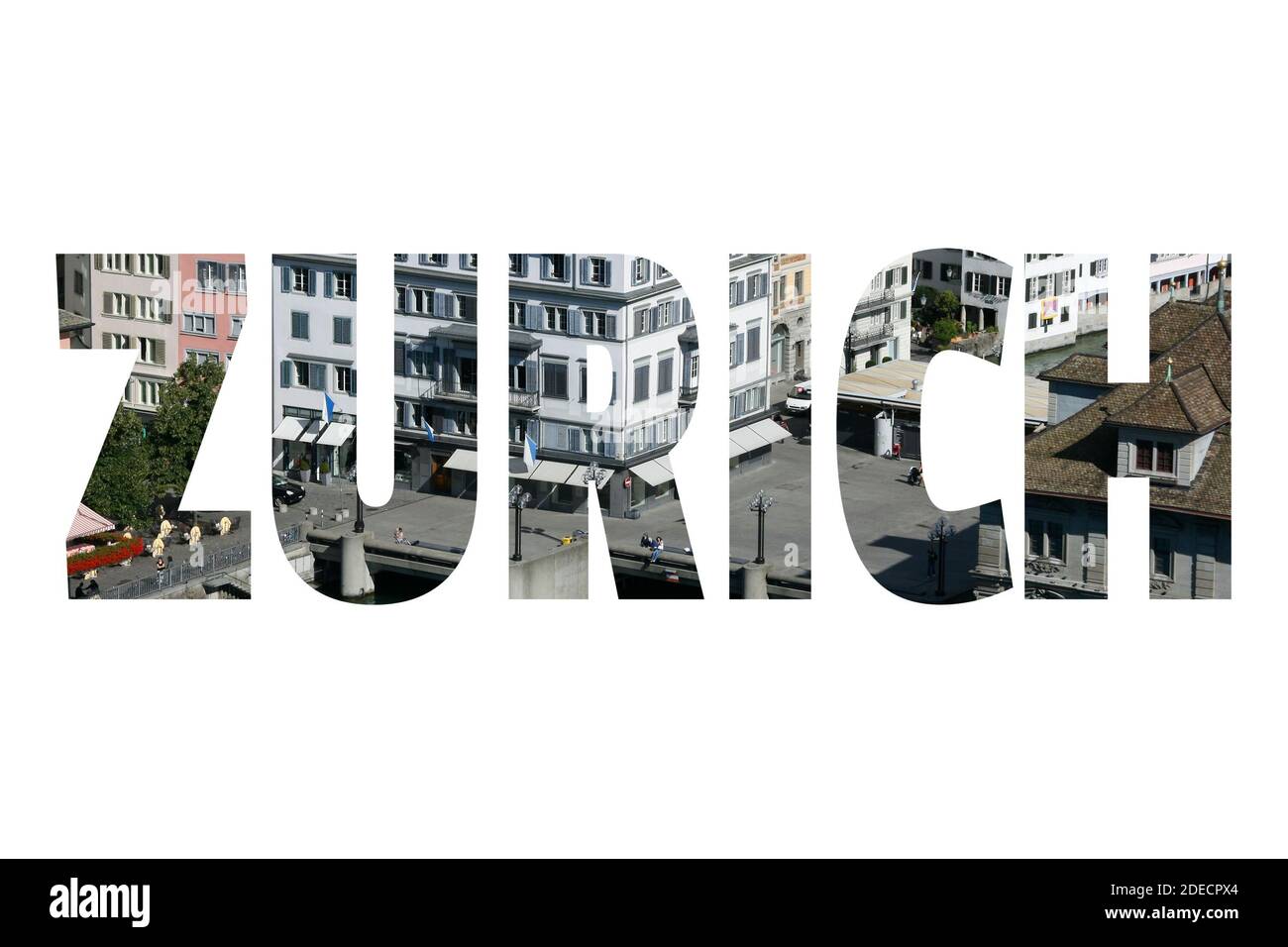 Zurich, Switzerland - city name sign with background photo Stock Photo ...