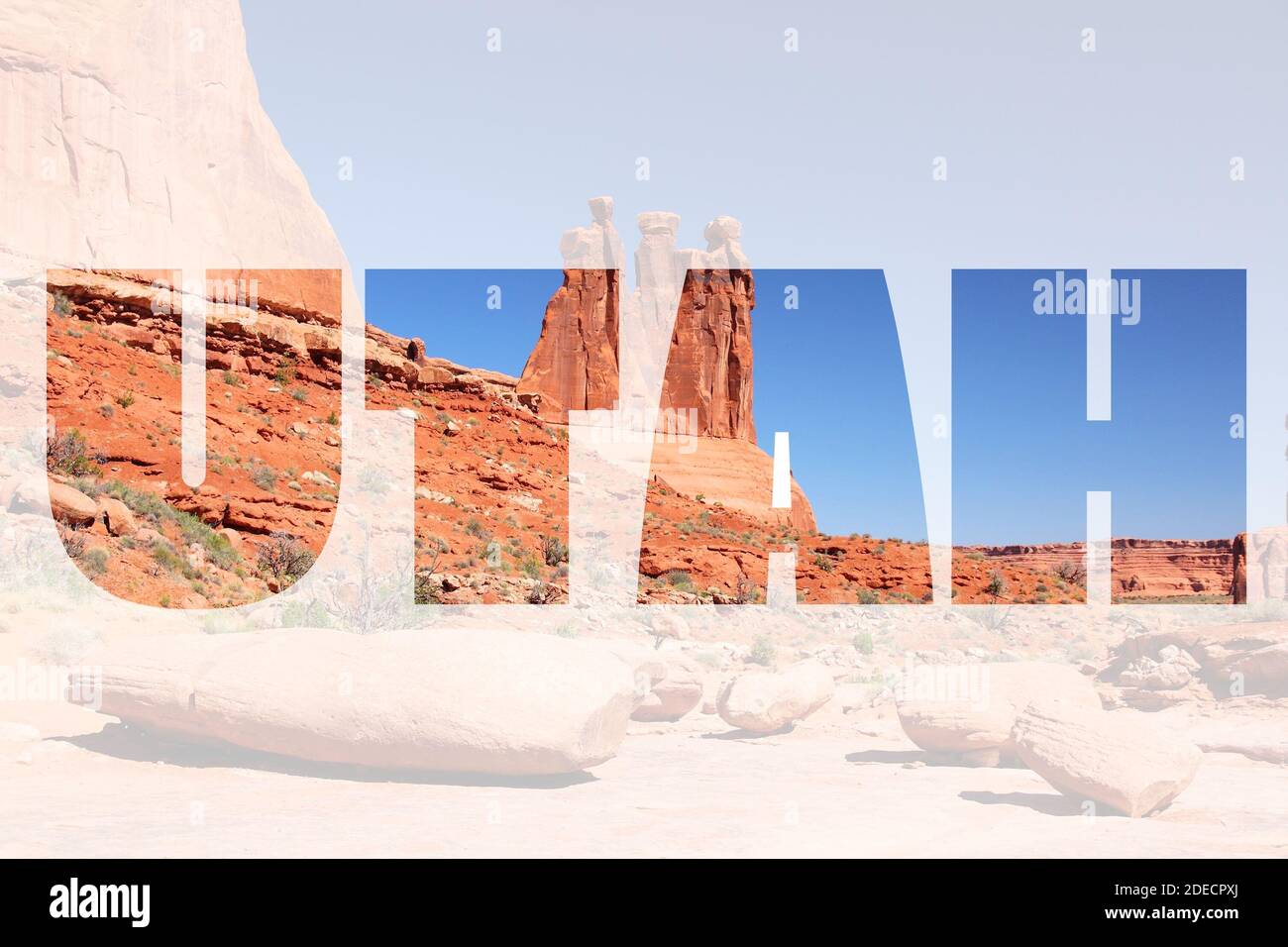 Utah sign - US state name with background landscape Stock Photo - Alamy