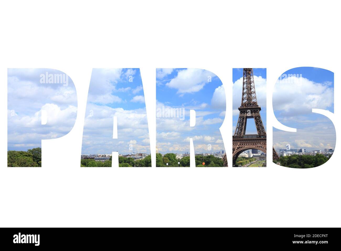 Paris word eiffel tower hi-res stock photography and images - Alamy