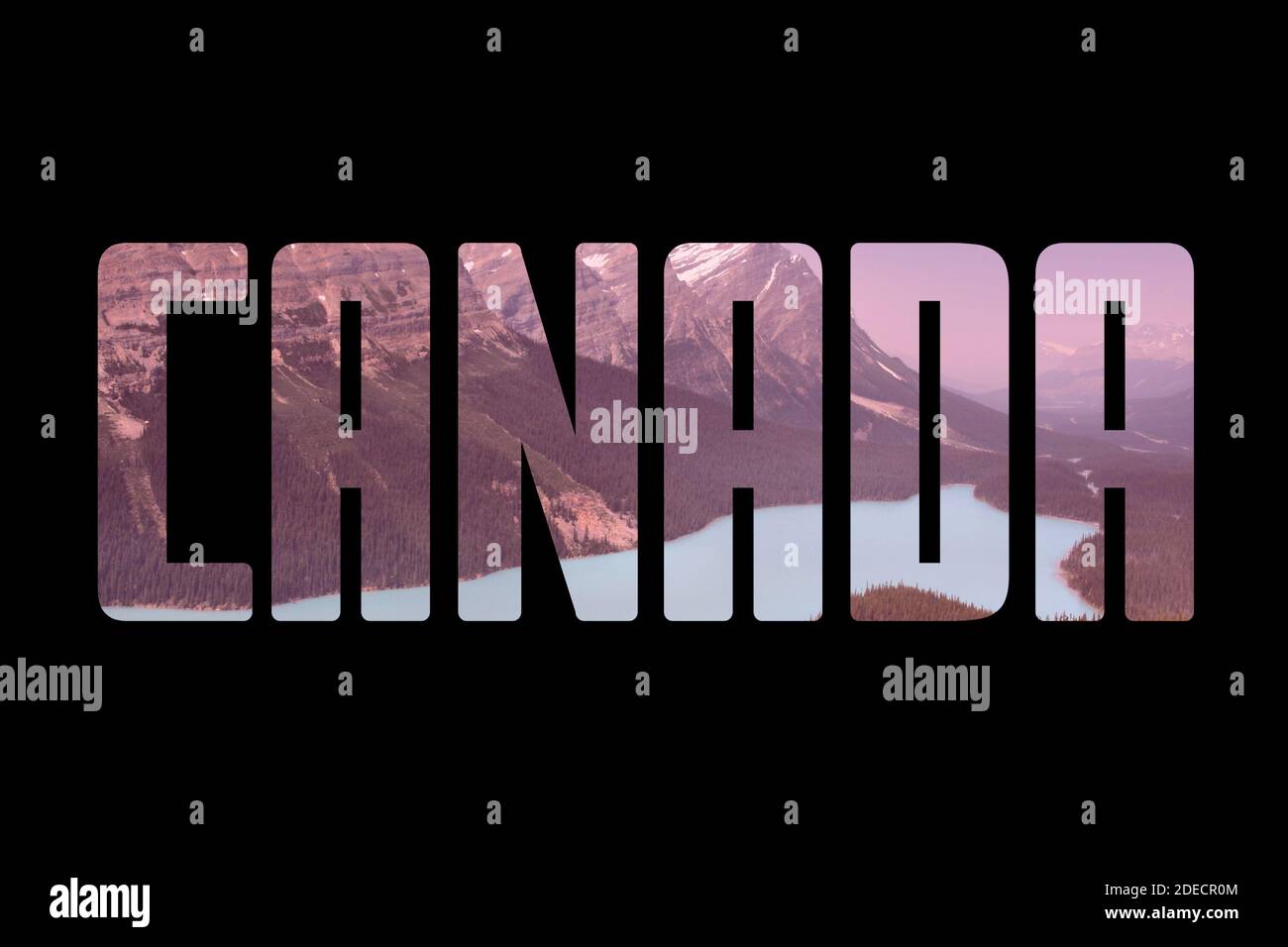 Canada word silhouette. Text sign with country name of Canada Stock ...