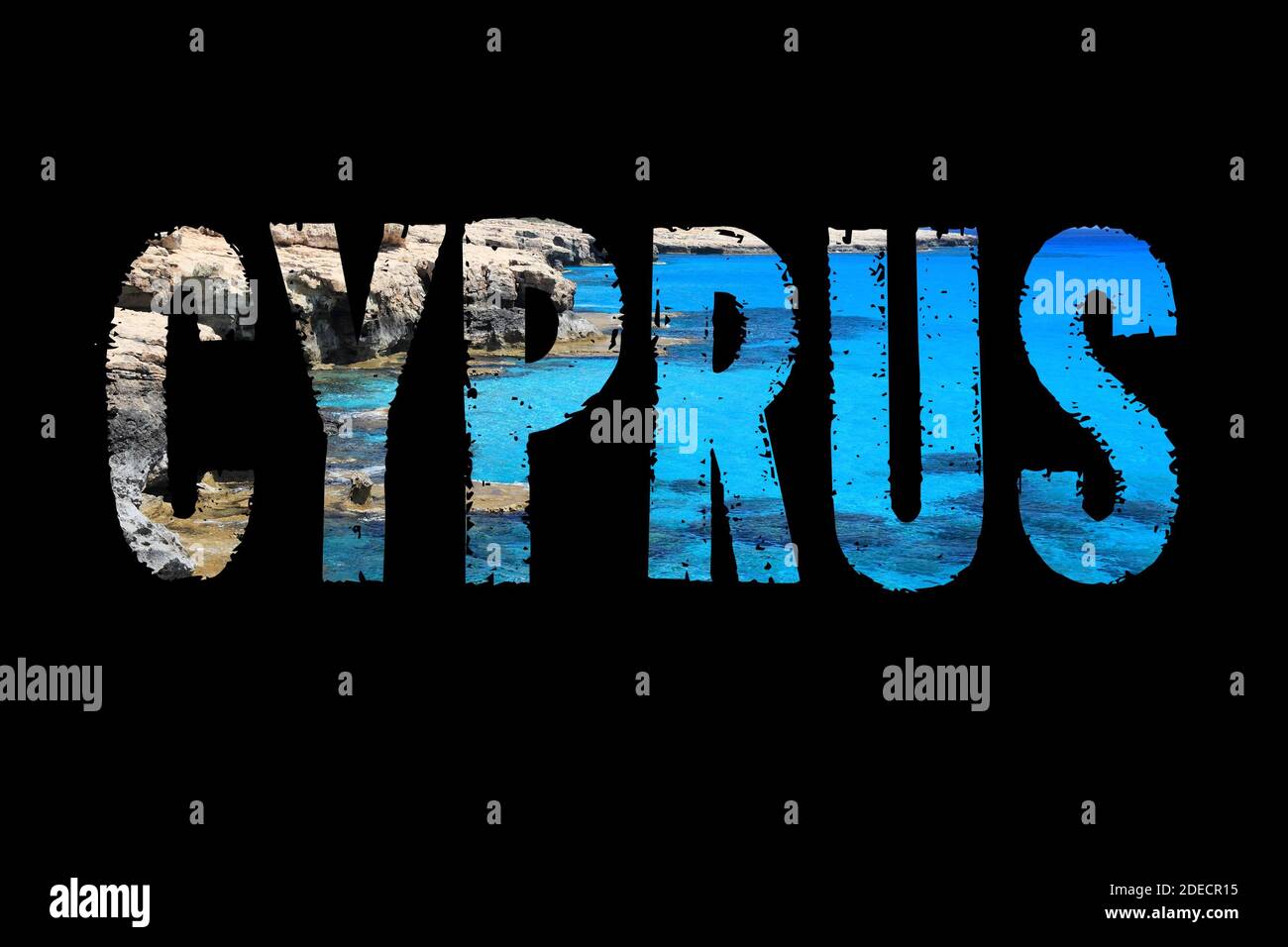 Cyprus word. Text sign with country name of Cyprus Stock Photo - Alamy