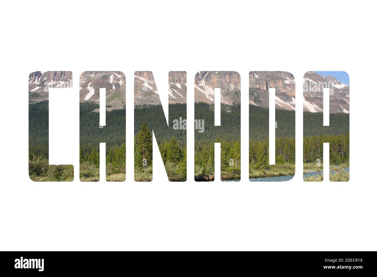 Canada word. Text sign with country name of Canada Stock Photo - Alamy