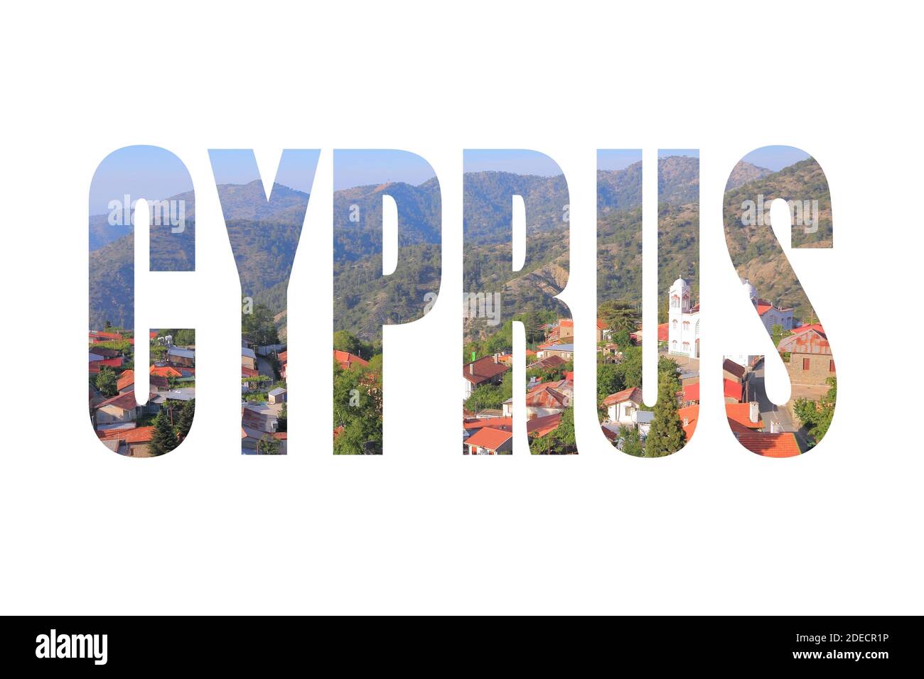 Cyprus word. Text sign with country name of Cyprus Stock Photo - Alamy