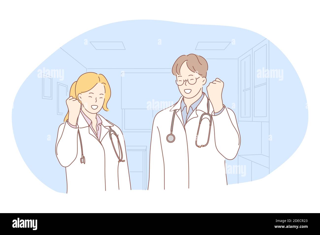 Group smiling doctors Stock Vector Images - Alamy