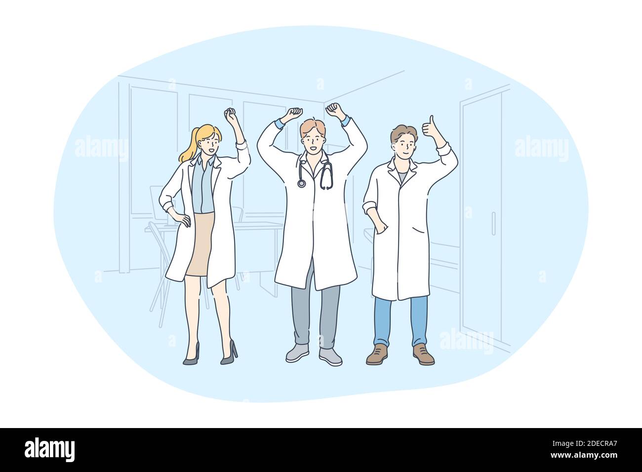 Group smiling doctors Stock Vector Images - Alamy