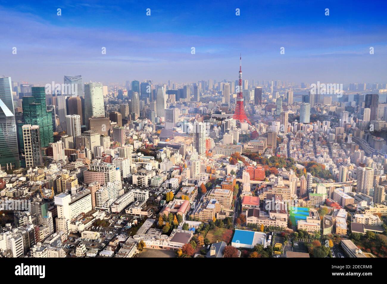 Tokyo city skyline - aerial city view with Roppongi and Minato wards ...