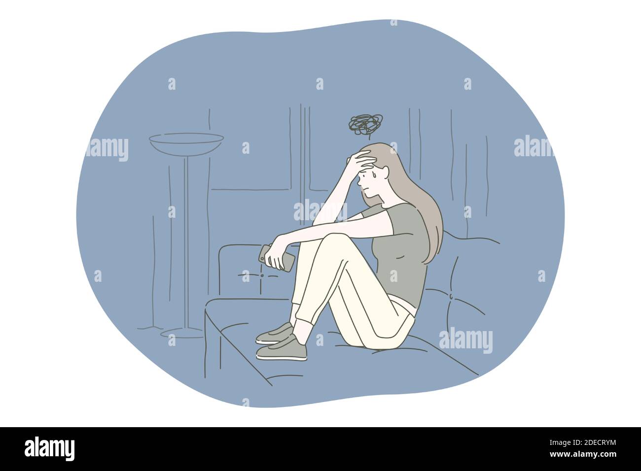 Sadness, mental depression, bad news concept Stock Vector Image & Art ...