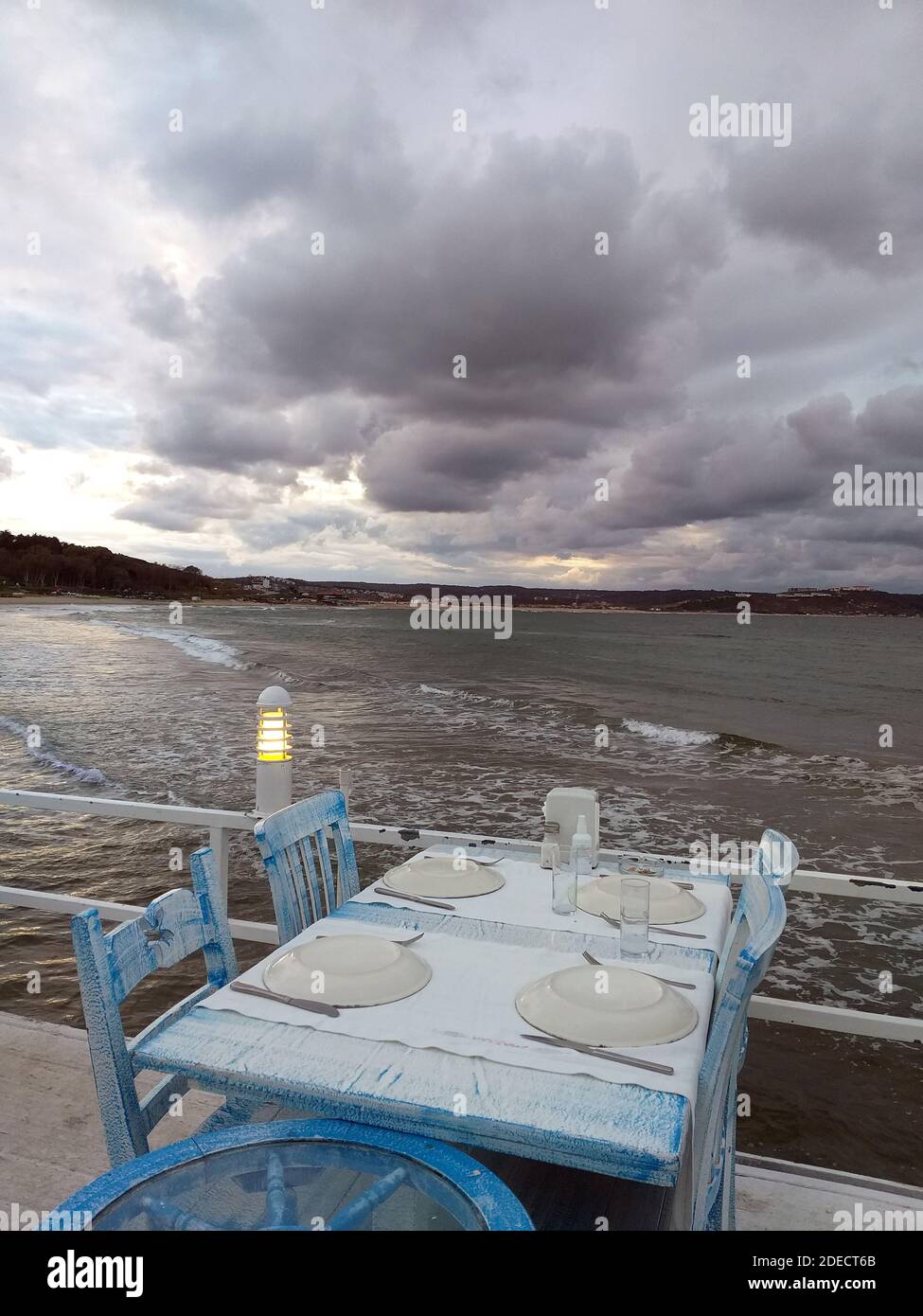 seaside table appetizer greek culture Stock Photo - Alamy