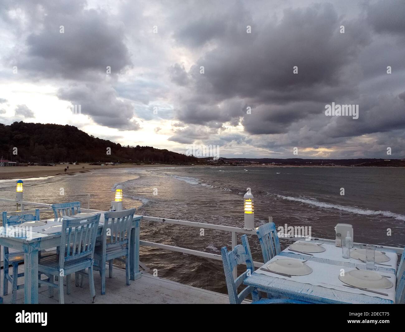 seaside table appetizer greek culture Stock Photo - Alamy