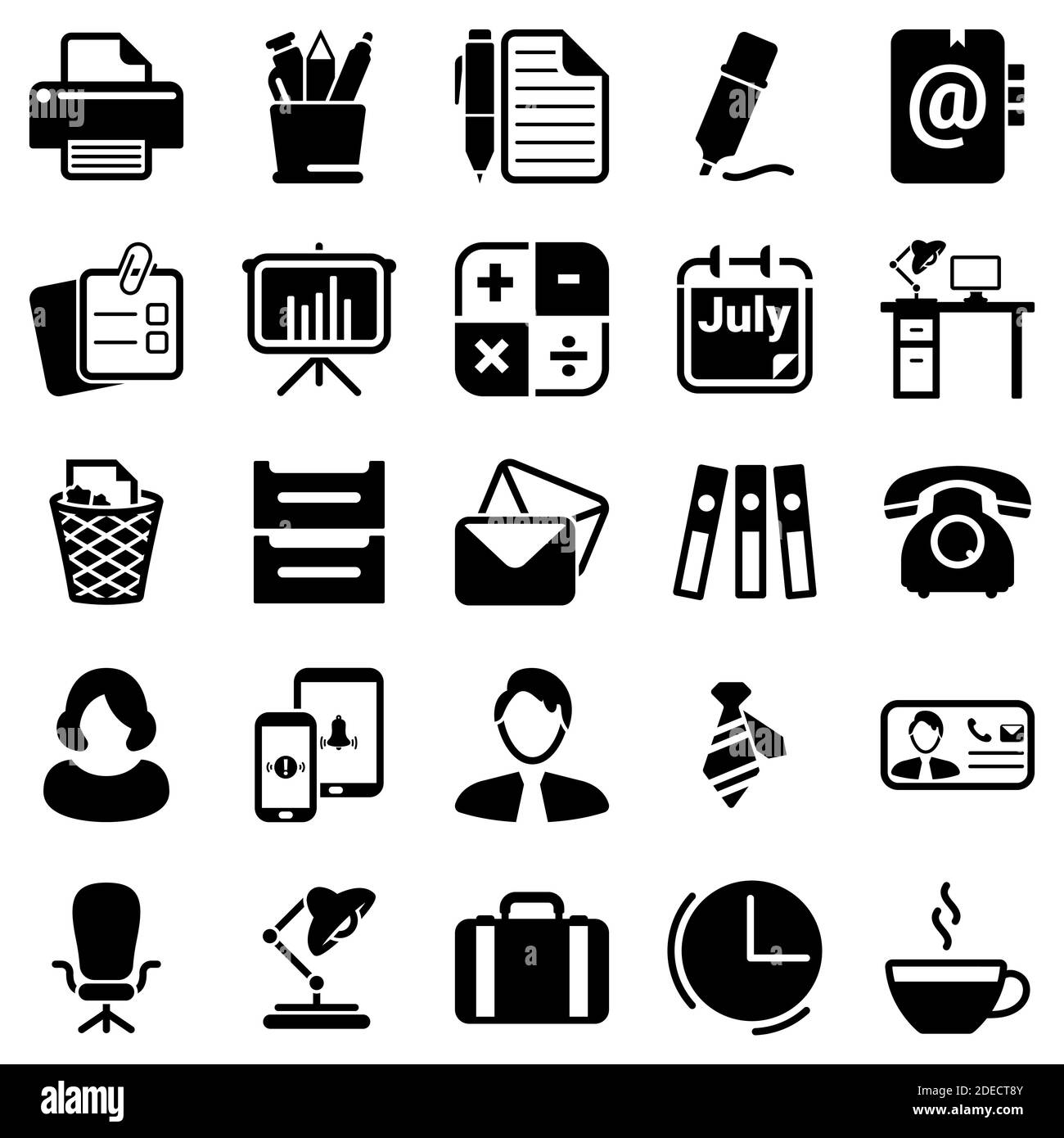 Set of simple icons on a theme workspace,time, Graph, working, table ...