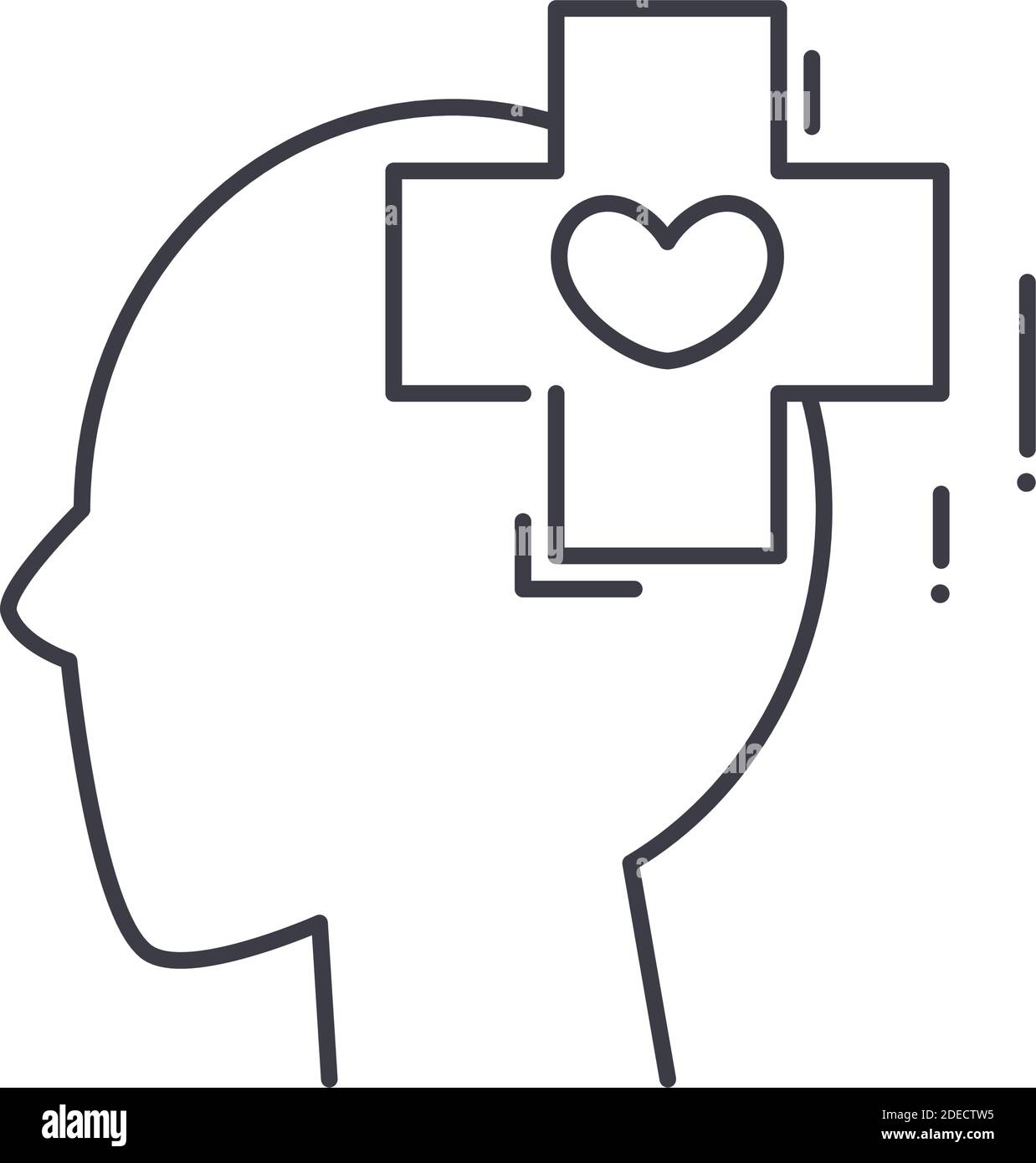 Health mind icon, linear isolated illustration, thin line vector, web ...