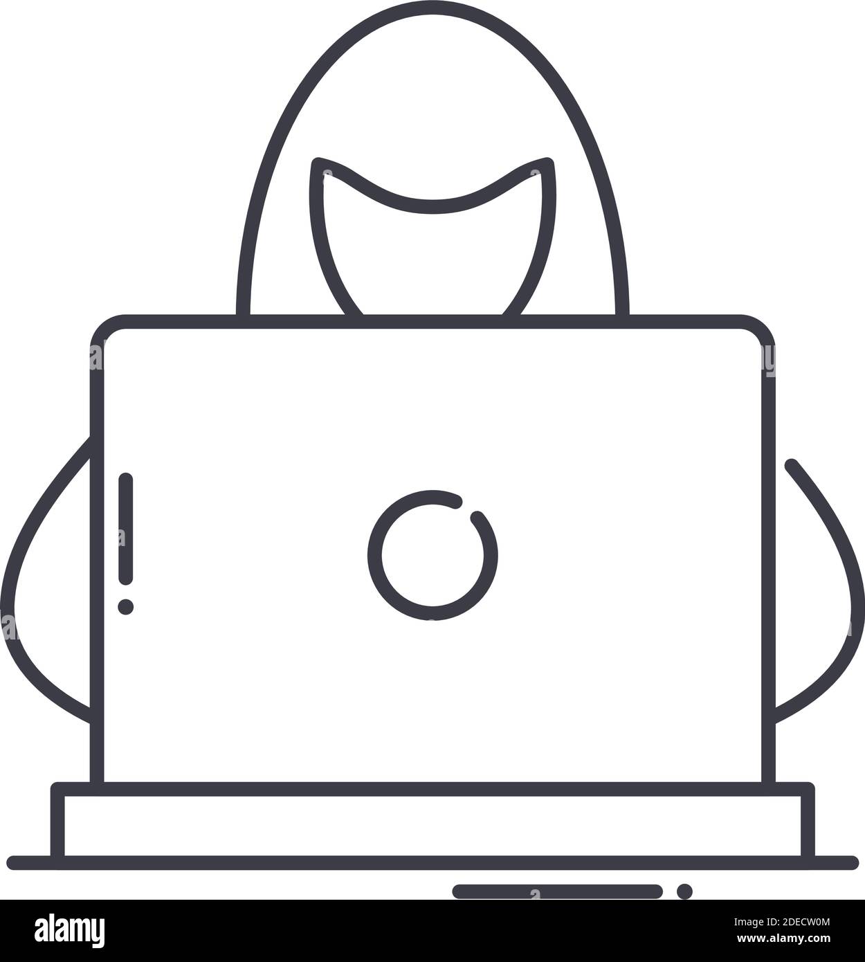 Hacker Icon Linear Isolated Illustration Thin Line Vector Web Design Sign Outline Concept