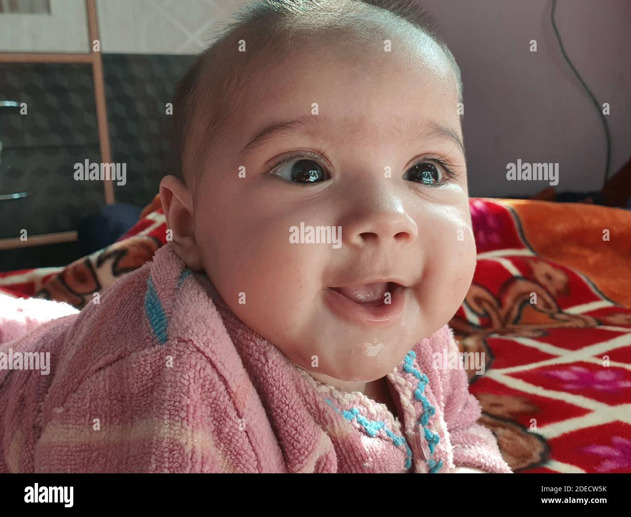 Innocent new born baby kid asian colour looks very beautiful Stock ...