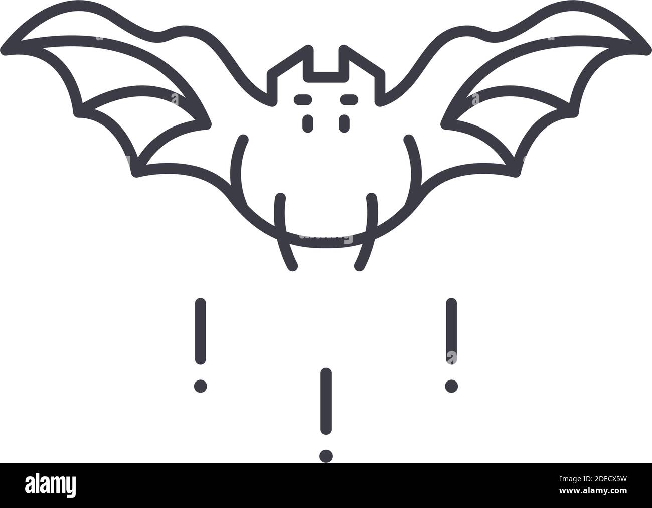 Halloween bat icon, linear isolated illustration, thin line vector, web ...