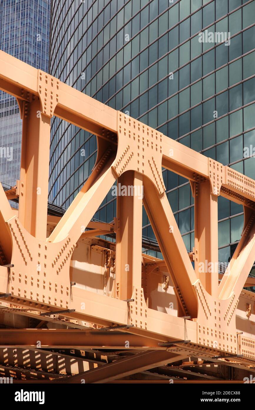Chicago El bridge (El is short for Elevated Railway). Chicago, IL Stock ...