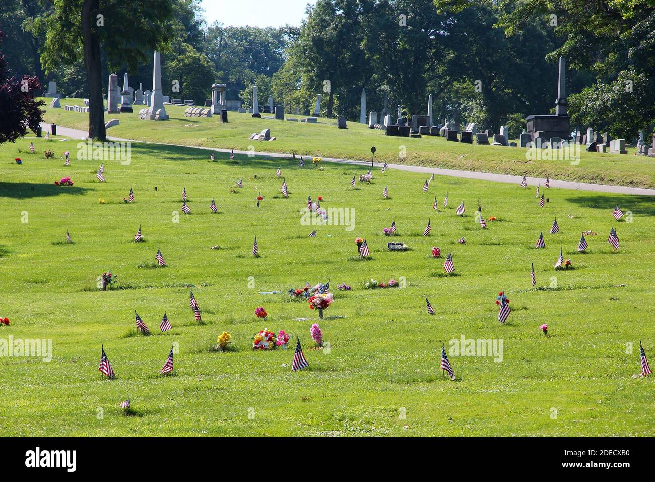 Allegheny Cemetery in Pittsburgh, Pennsylvania, USA. Small United ...