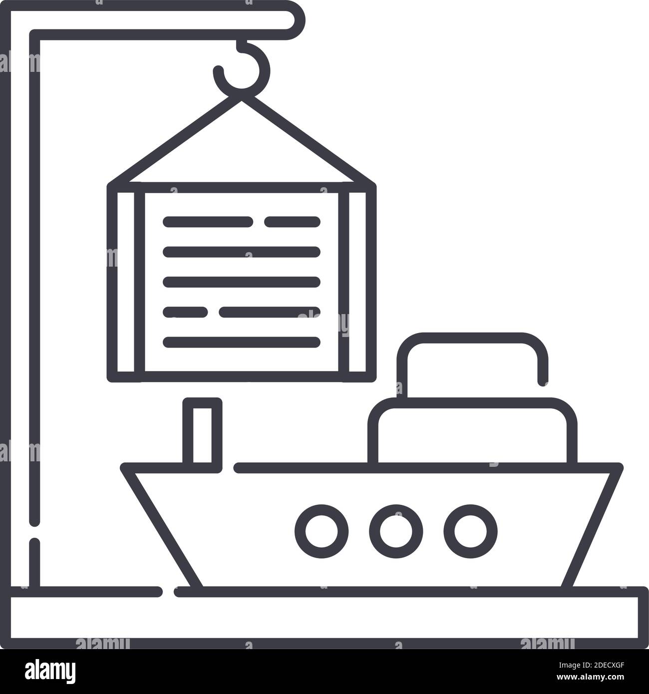 Harbor icon, linear isolated illustration, thin line vector, web design ...