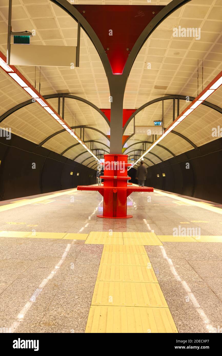 Inside view of a Empty Metro Station Stock Photo - Alamy