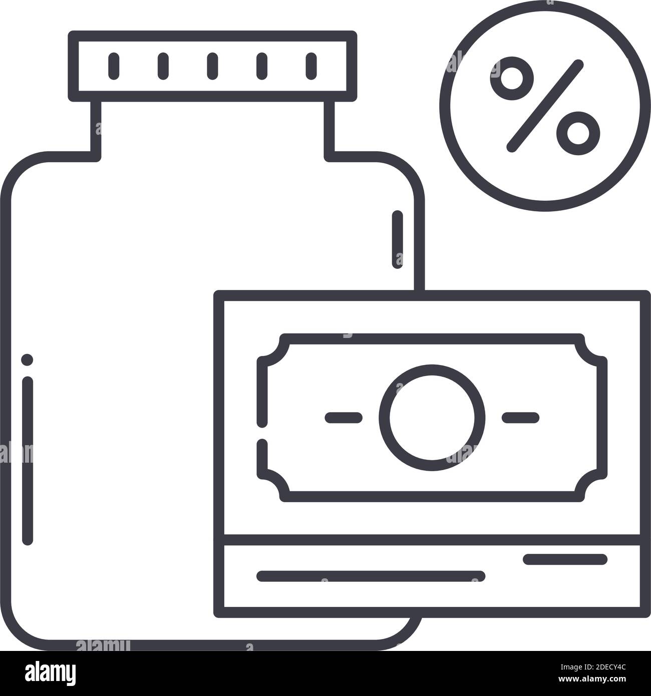 Gross income icon, linear isolated illustration, thin line vector, web ...