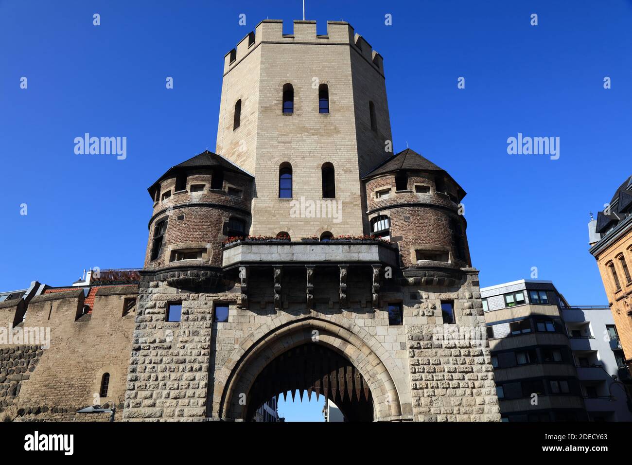 Cologne city landmark, Germany. Severinstorburg - Medieval fortified ...