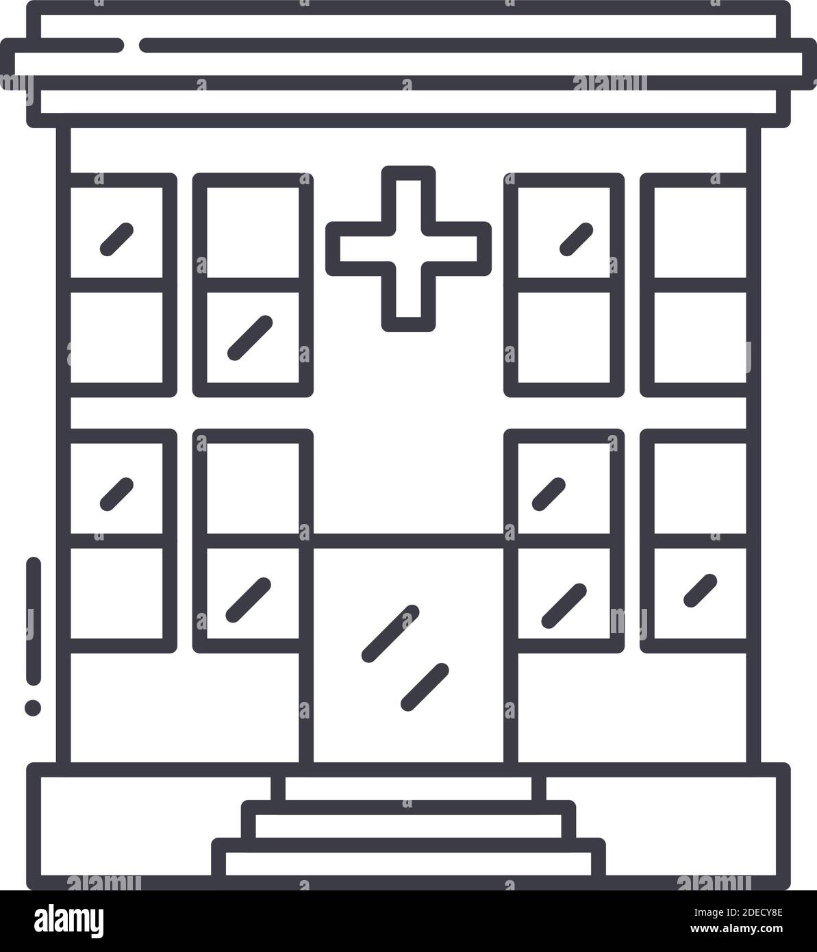 Health center icon, linear isolated illustration, thin line vector, web ...