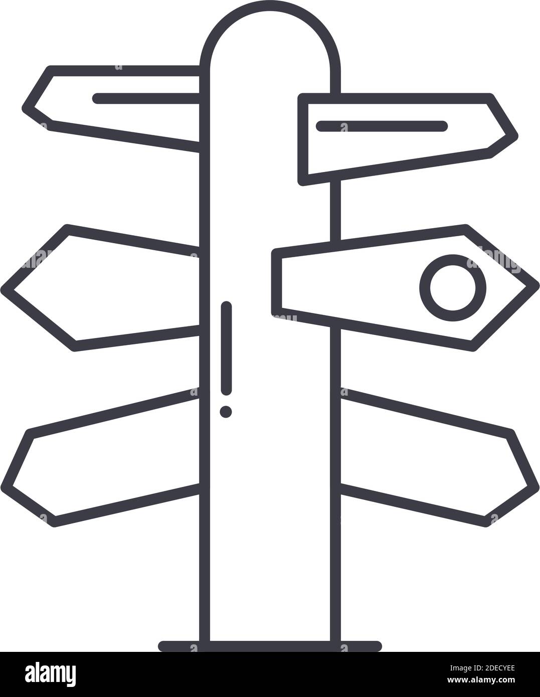 Guide post icon, linear isolated illustration, thin line vector, web ...