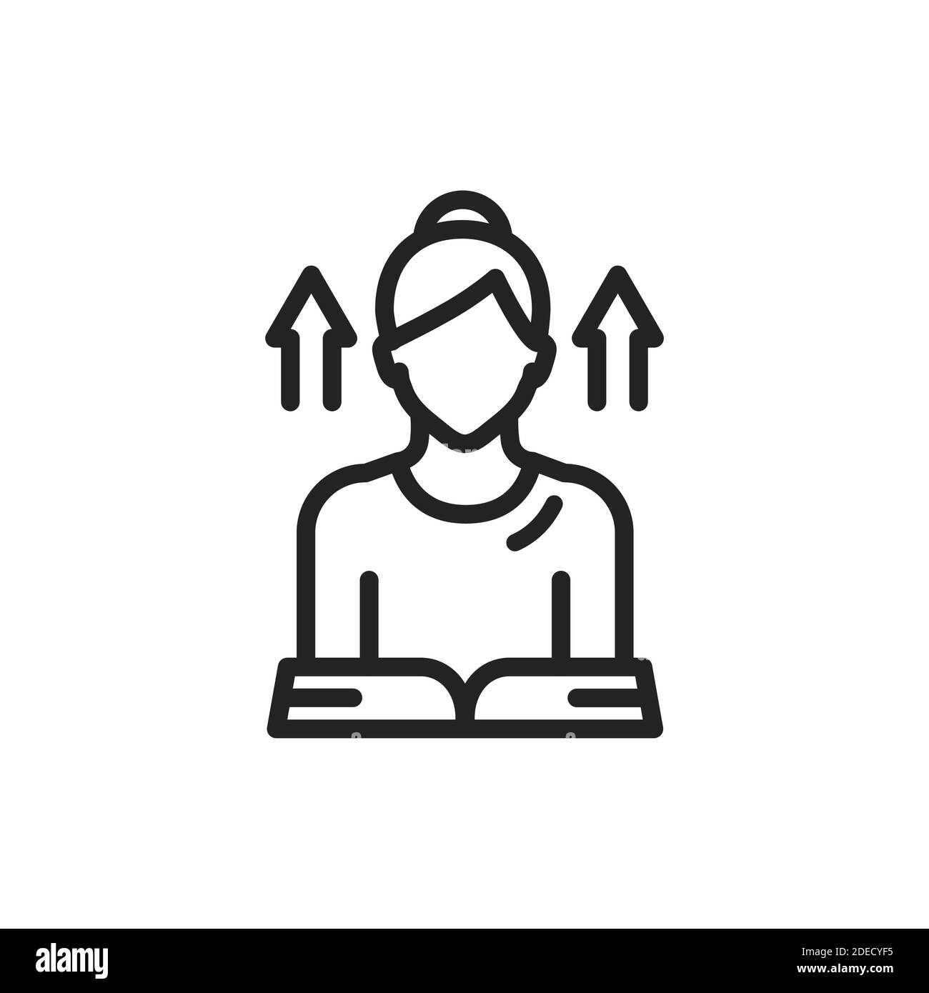 Self-improvement black line icon. Vector illustration. Outline ...