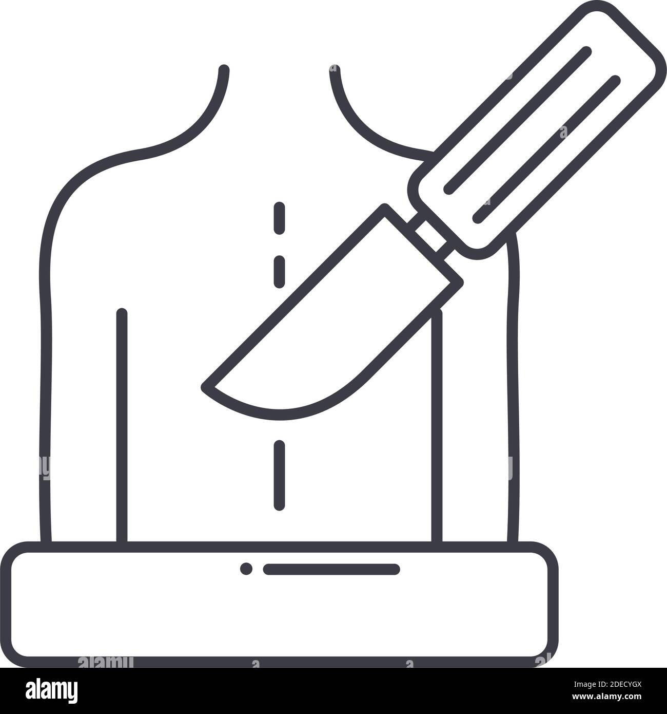 Incision icon, linear isolated illustration, thin line vector, web ...
