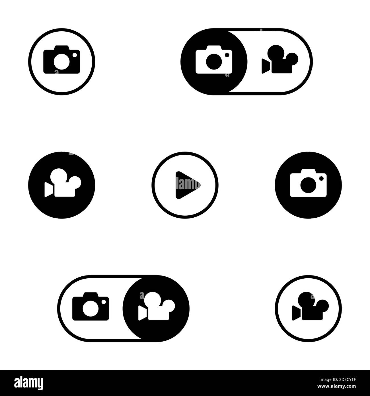 Set of simple icons on a theme Camera, vector, design, collection, flat ...