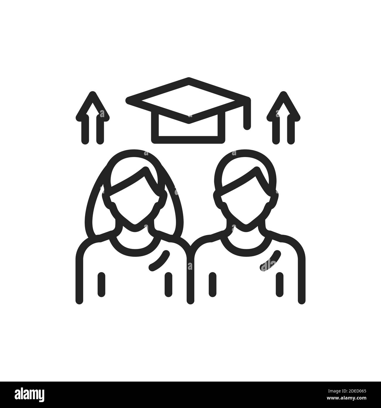 Leadership courses black line icon. Vector illustration. Outline ...