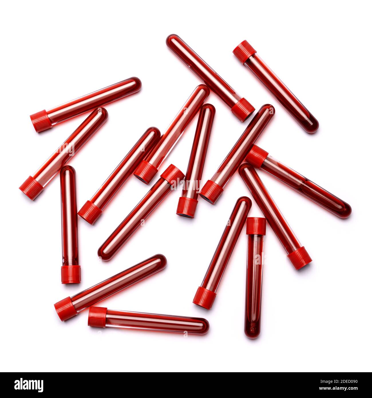 Blood test tube with red plug isolated on white background Stock Photo ...