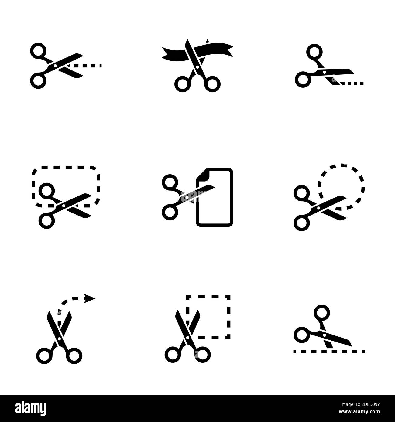 Set of simple icons on a theme scissors, vector, design, collection ...