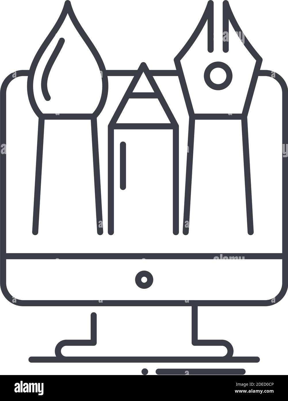 Illustrator icon, linear isolated illustration, thin line vector, web ...