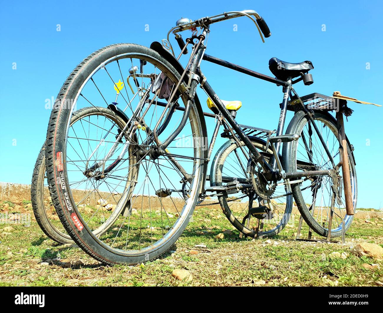 India 03 june 2020 Bicycles waiting to ride 2 cycles in line go for ...