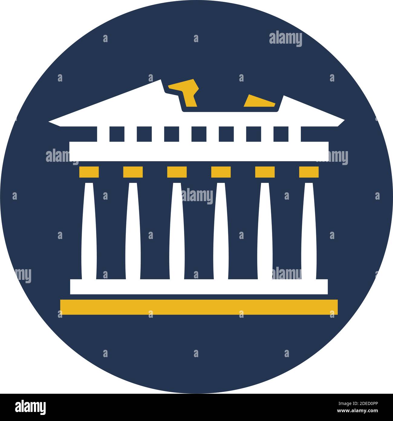 Acropolis, Athens, Greece, monuments fully editable vector icons Stock ...