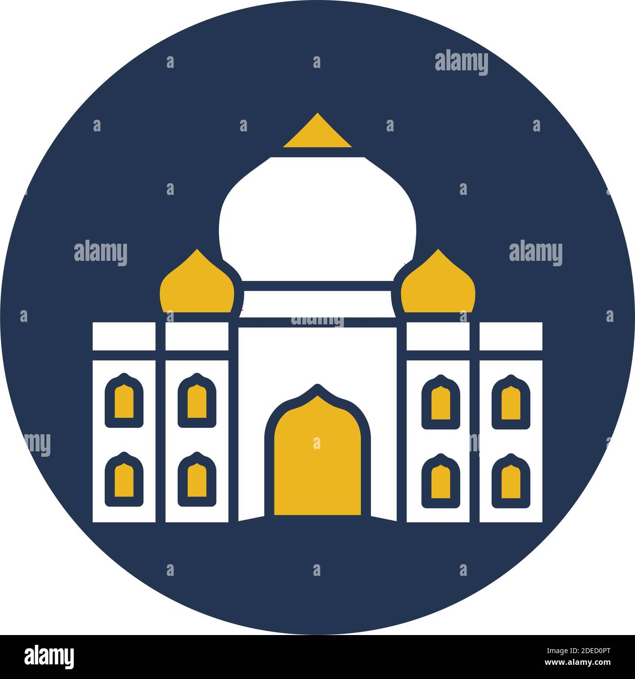 Taj Mahal, Agra, India, Temple fully editable vector icons Stock Vector ...
