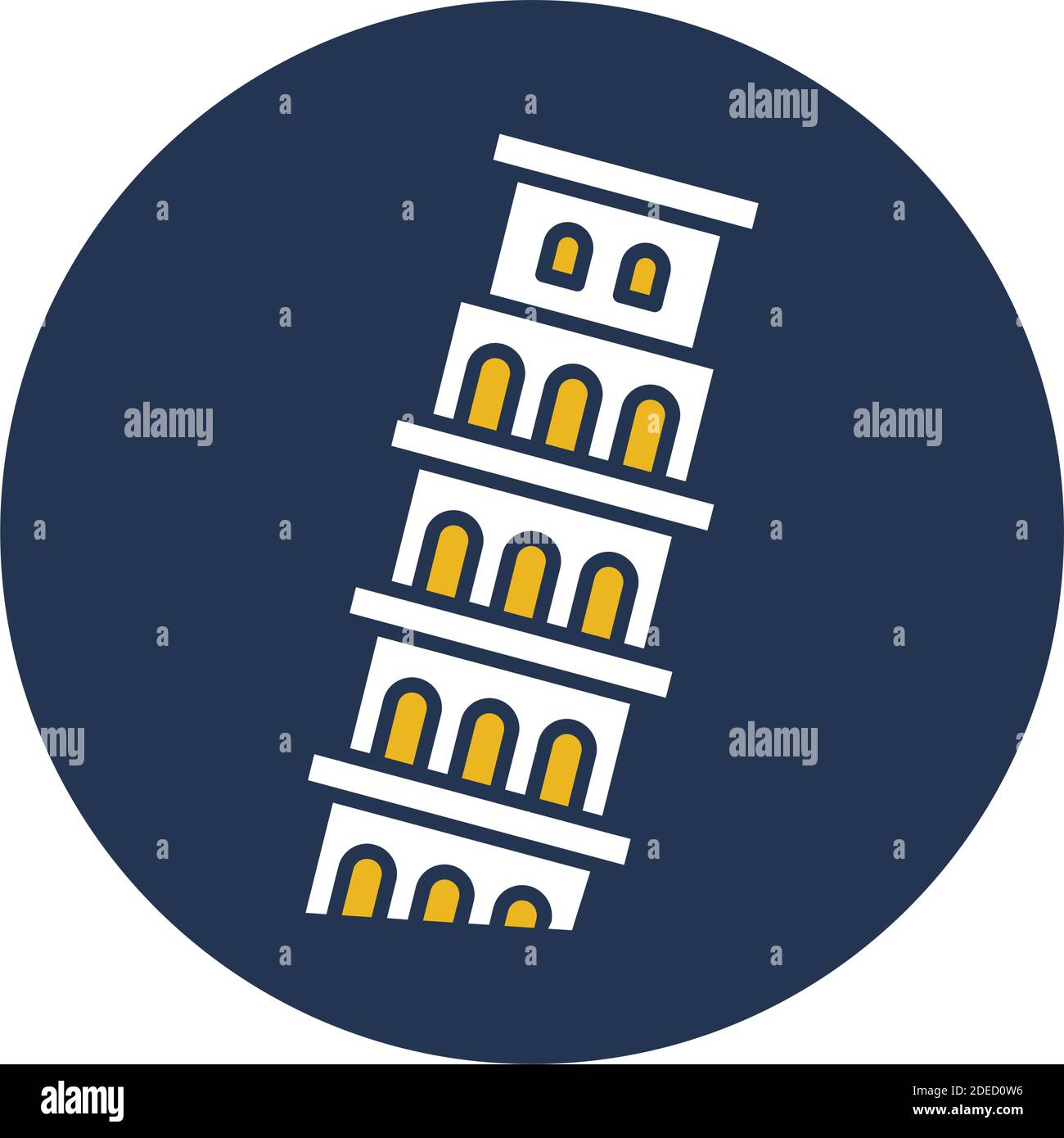 Tower of Pisa, Italy, Europe, pisa fully editable vector icons Stock ...
