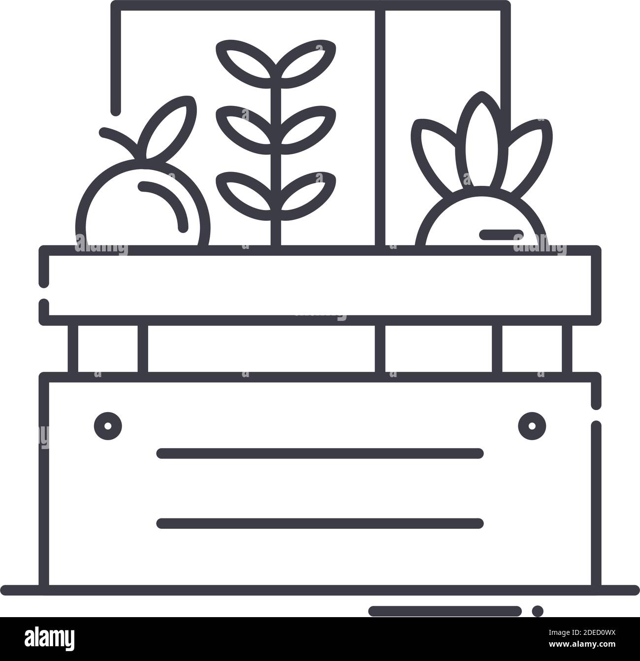 Groceries icon, linear isolated illustration, thin line vector, web ...