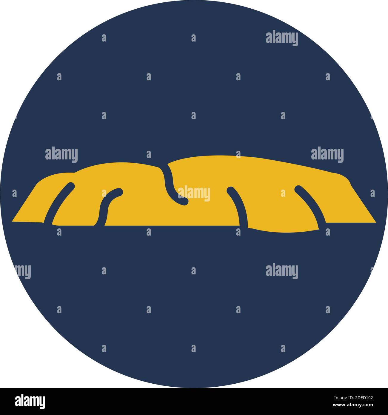 Uluru, Ayers Rock, Northern Territory, Australia fully editable vector ...