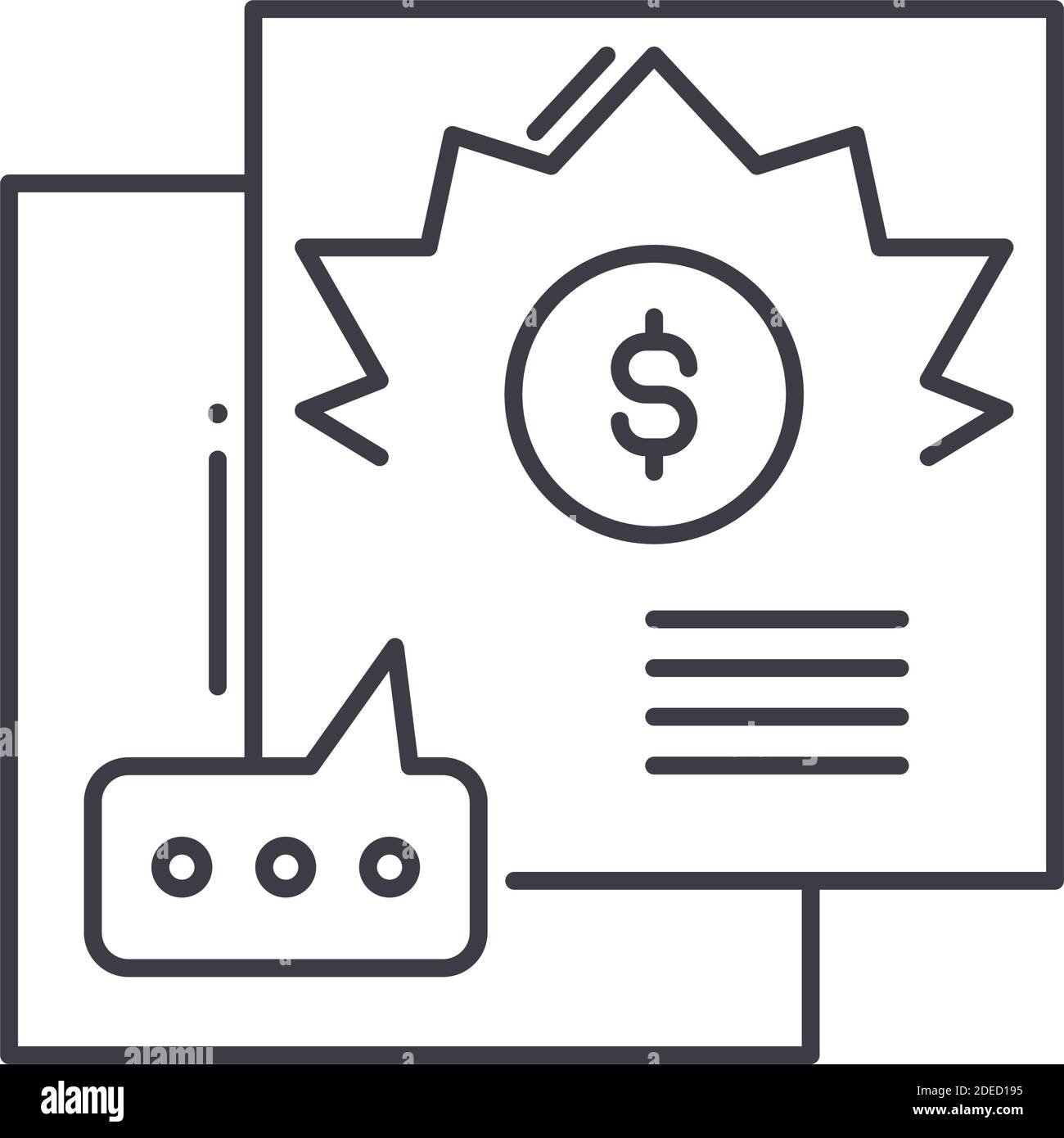 Handout icon, linear isolated illustration, thin line vector, web ...