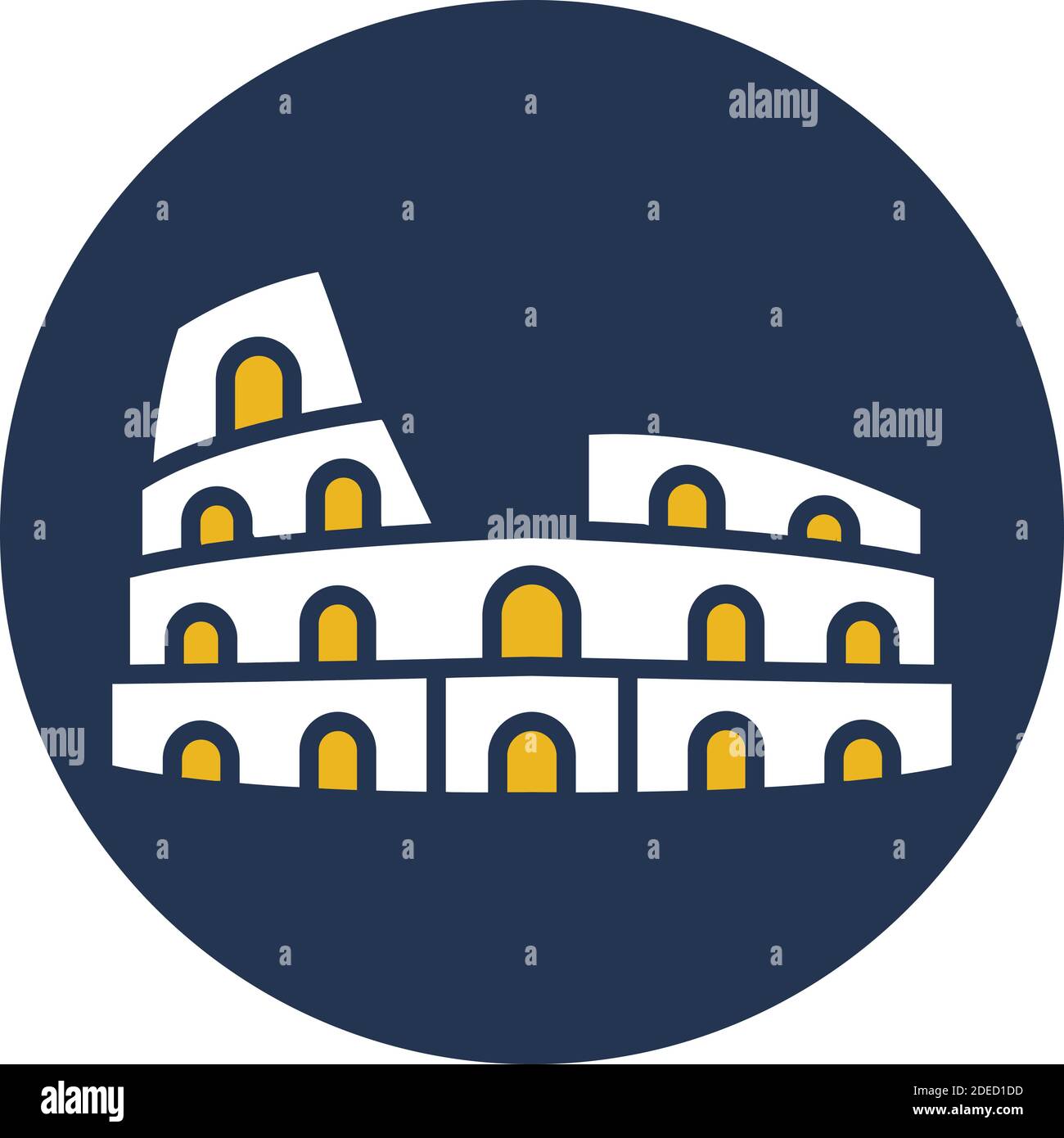 Colosseum, Rome, Italy, amphitheatre fully editable vector icons Stock ...
